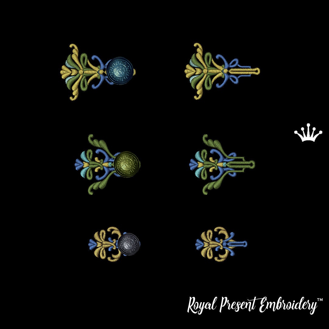 Art Nouveau Buttonholes Machine Embroidery Designs - 2 Sizes - Etsy