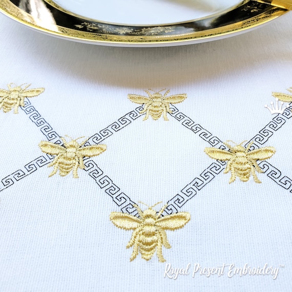 Bee Greek Border Machine Embroidery Design - Etsy