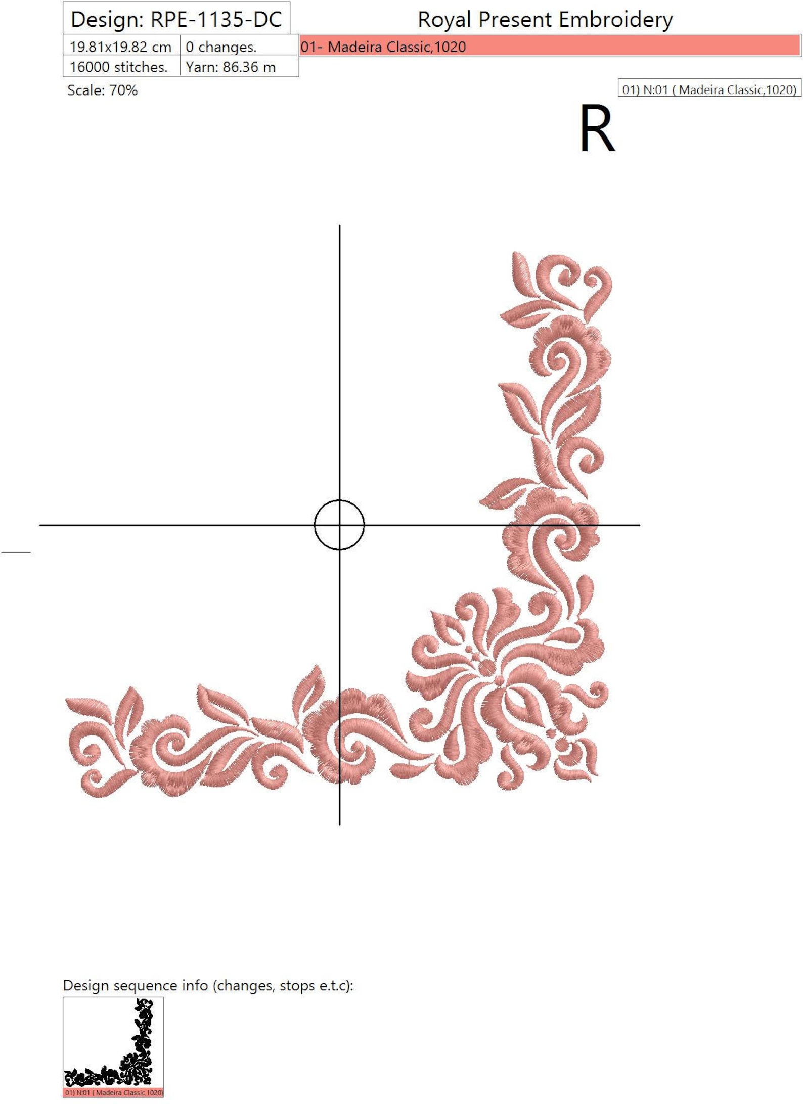 Elegant Floral Scrollwork Corner Machine Embroidery Design - Etsy