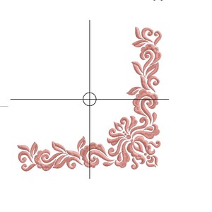 Elegant Floral Scrollwork Corner Machine Embroidery Design - Etsy