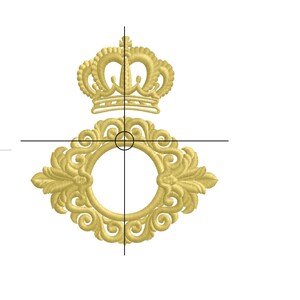 Baroque Monogram Frame With Crown Machine Embroidery Design - 2 Sizes ...
