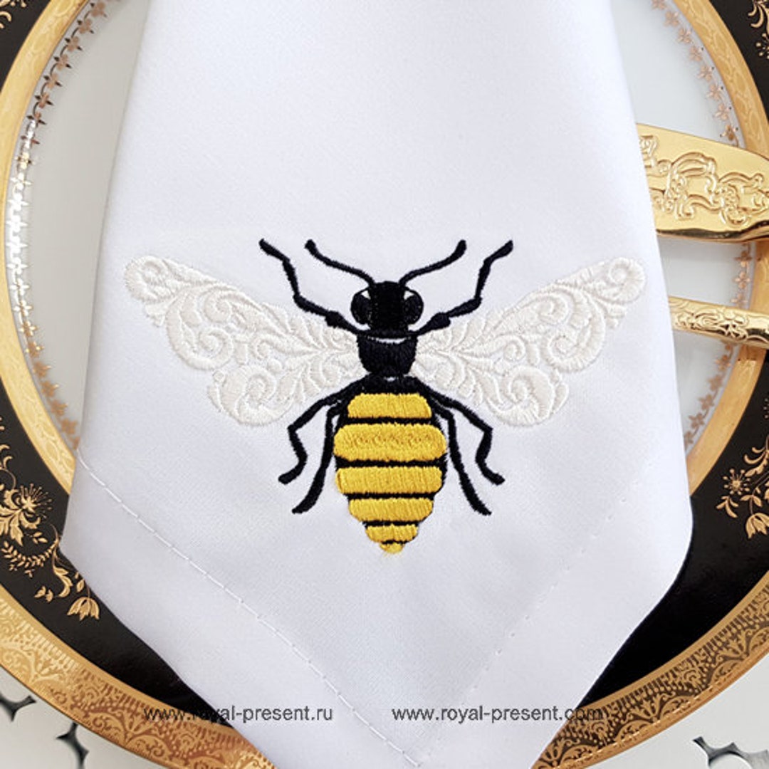 Ornate Bee Machine Embroidery Design - 2 Sizes - Etsy