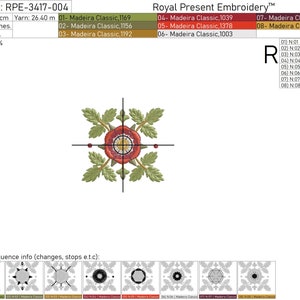 Tudor Rose Square Machine Embroidery Design - 6 Sizes - Etsy