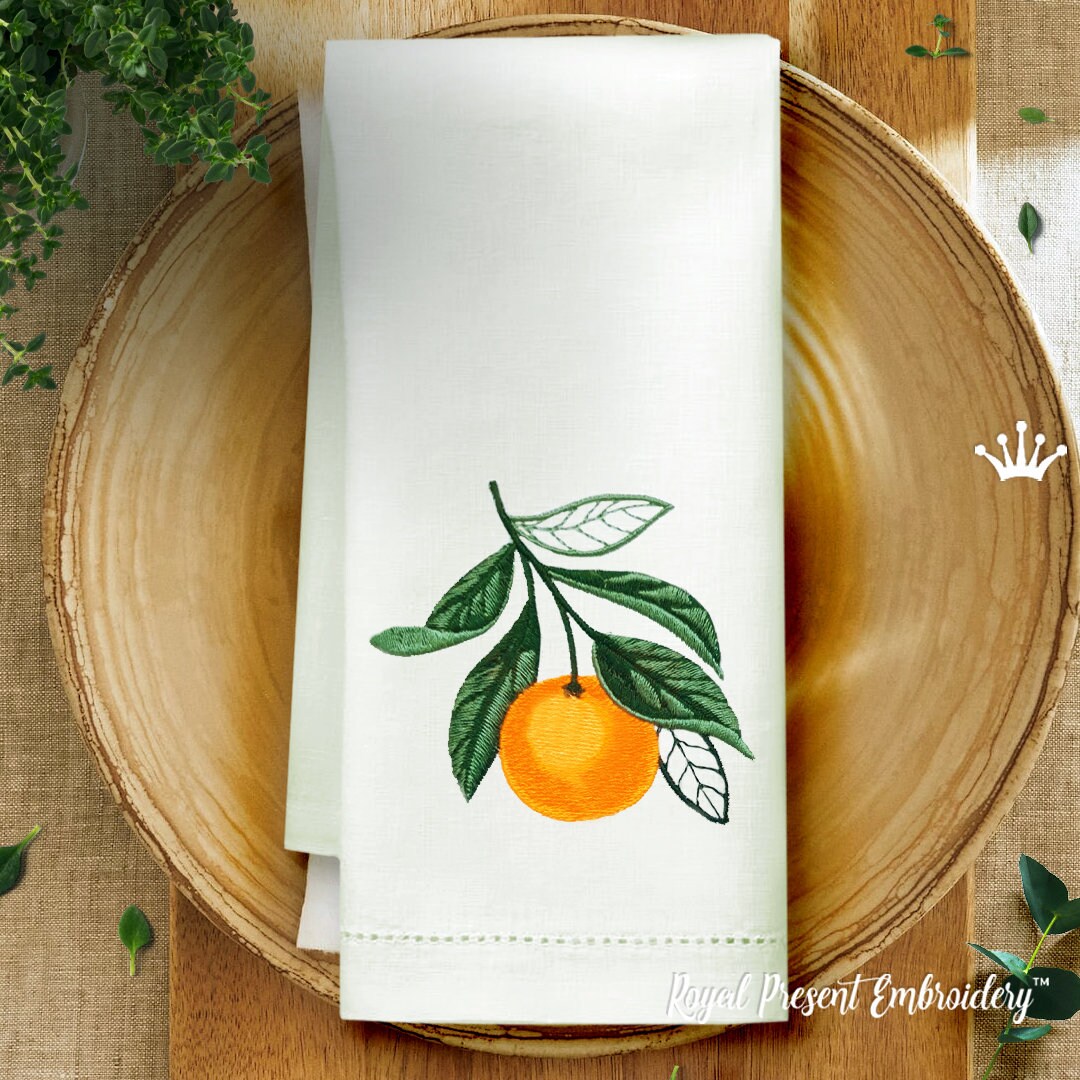 Orange Branch Machine Embroidery Design - 3 Sizes - Etsy