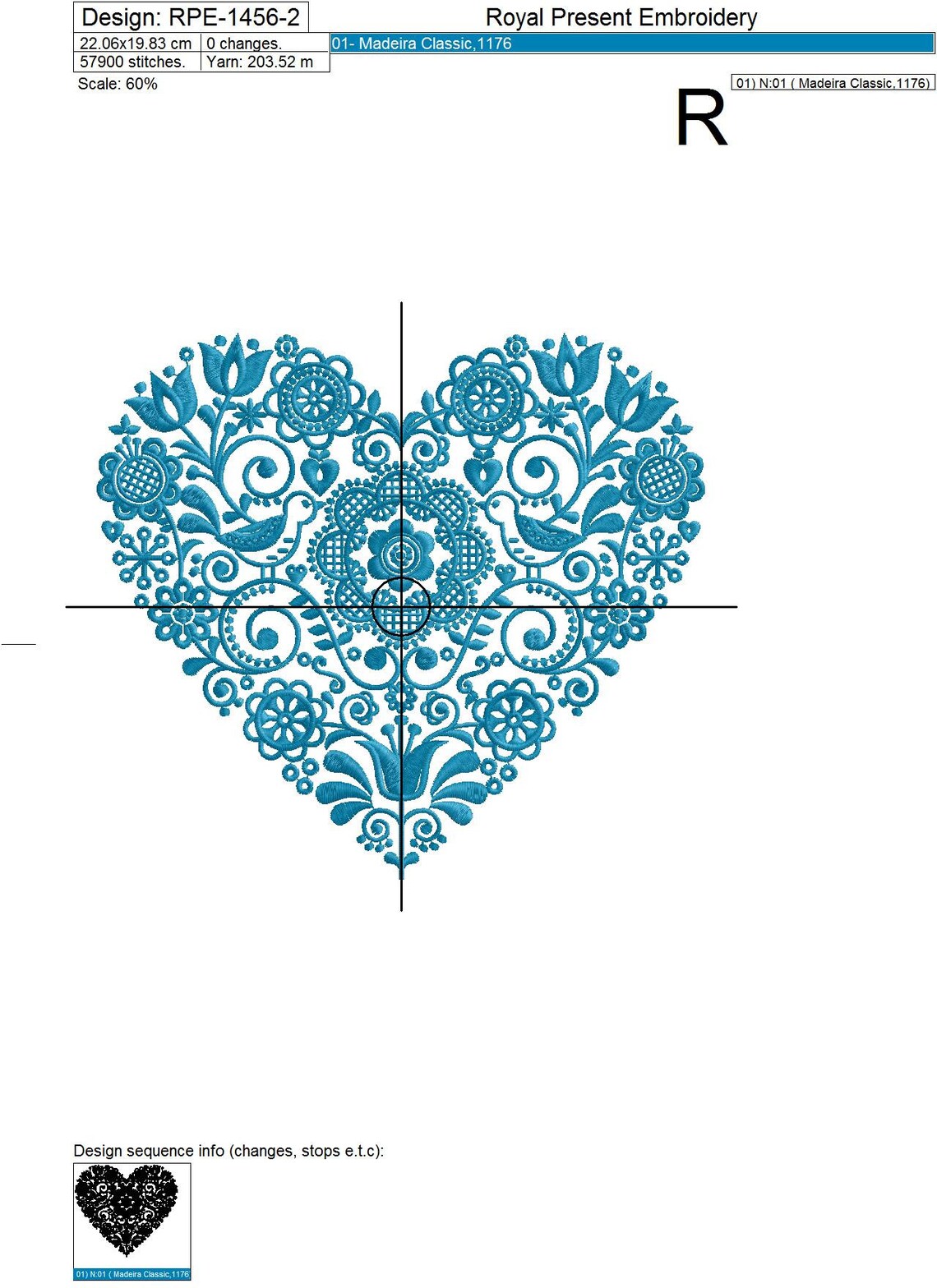 Scandinavian Heart Machine Embroidery Design - 2 Sizes - Etsy