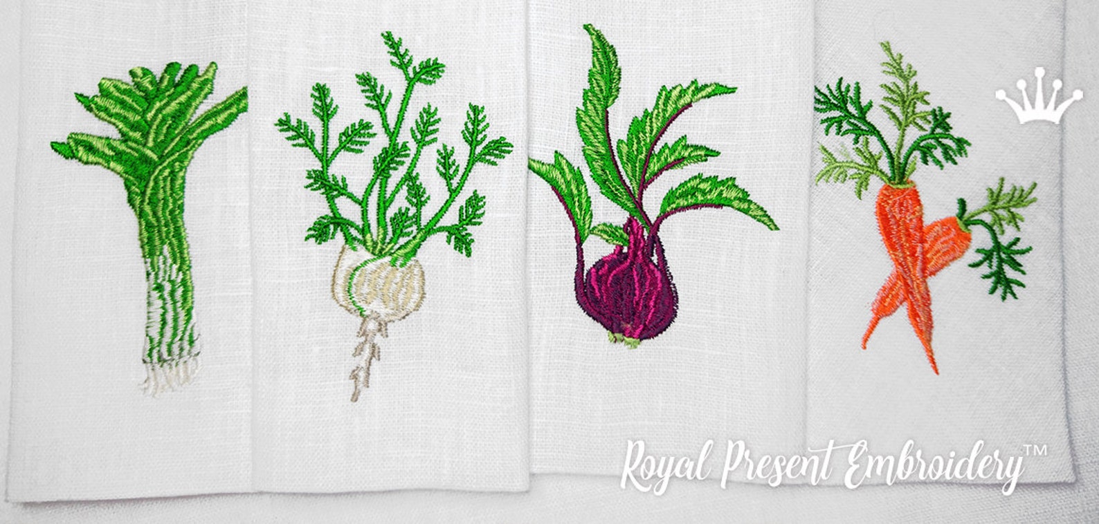 Vegetables Set of 4 Machine Embroidery Designs - Etsy