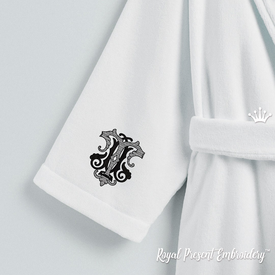 Monogram JT-TJ Machine Embroidery Design - 2 Sizes - Etsy