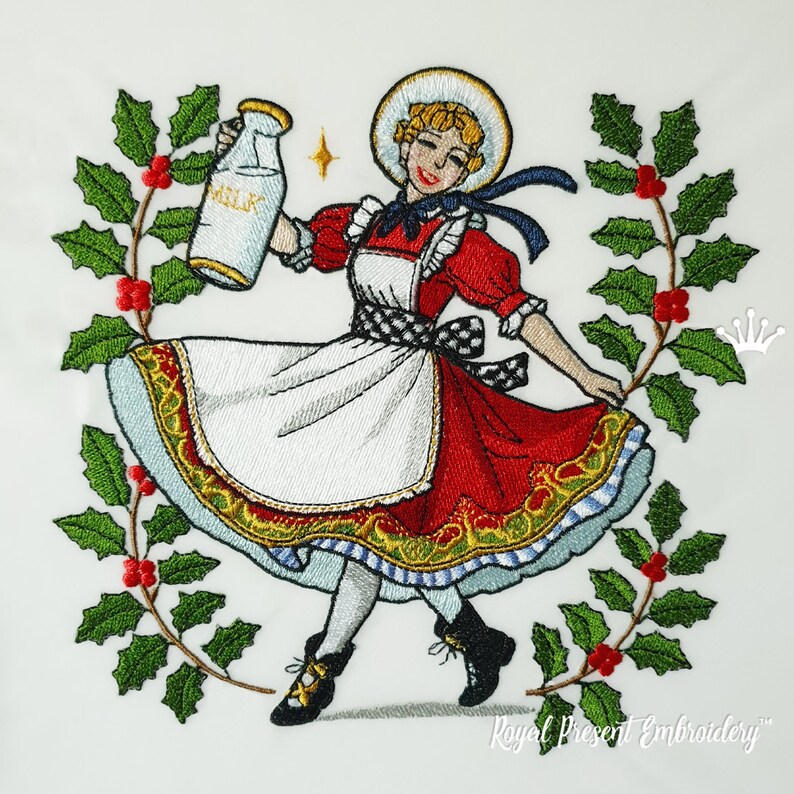 Milkmaid Large Machine Embroidery Designs - 4 Sizes - Etsy