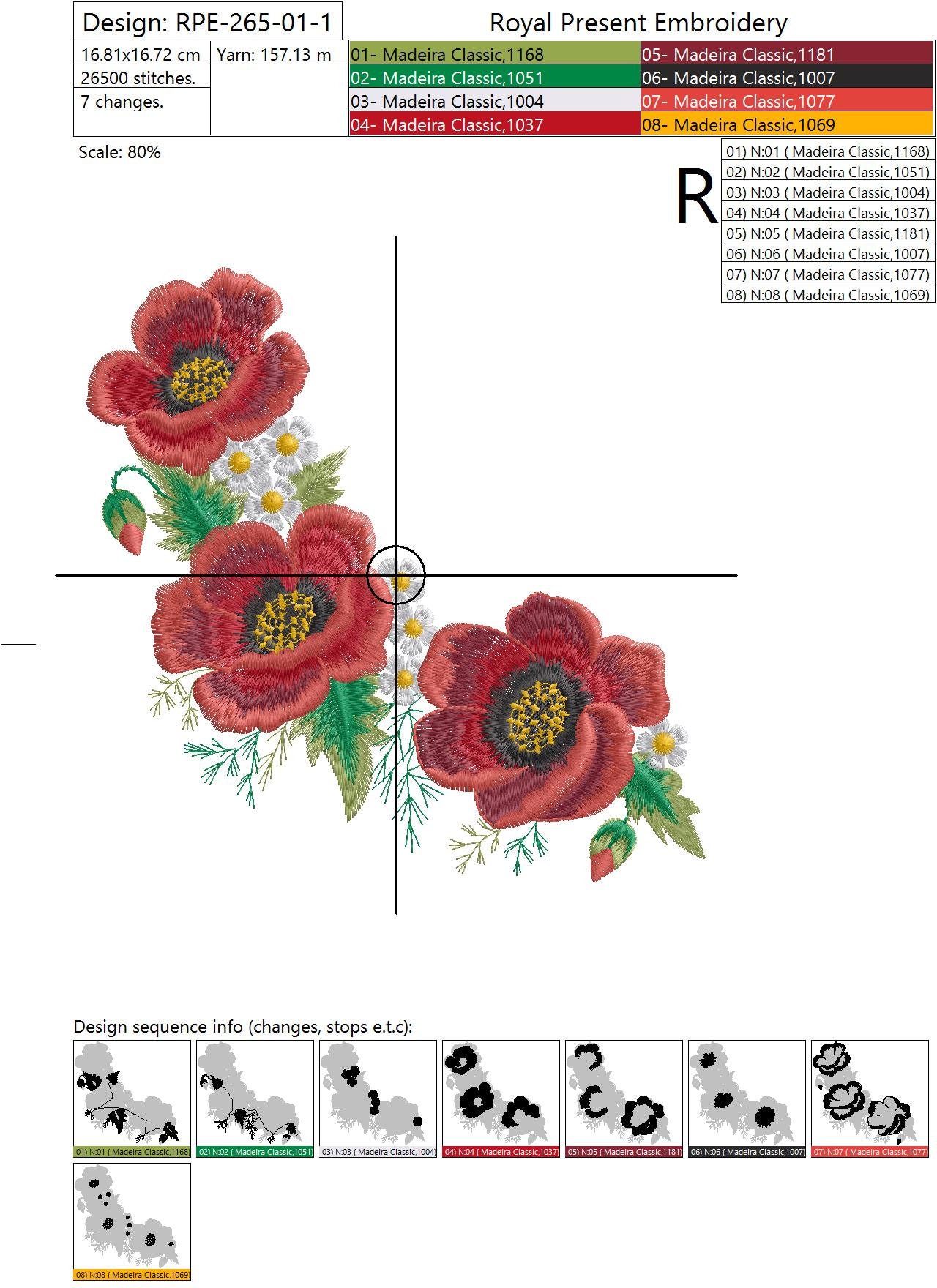 Poppies Machine Embroidery Design 2 Sizes - Etsy
