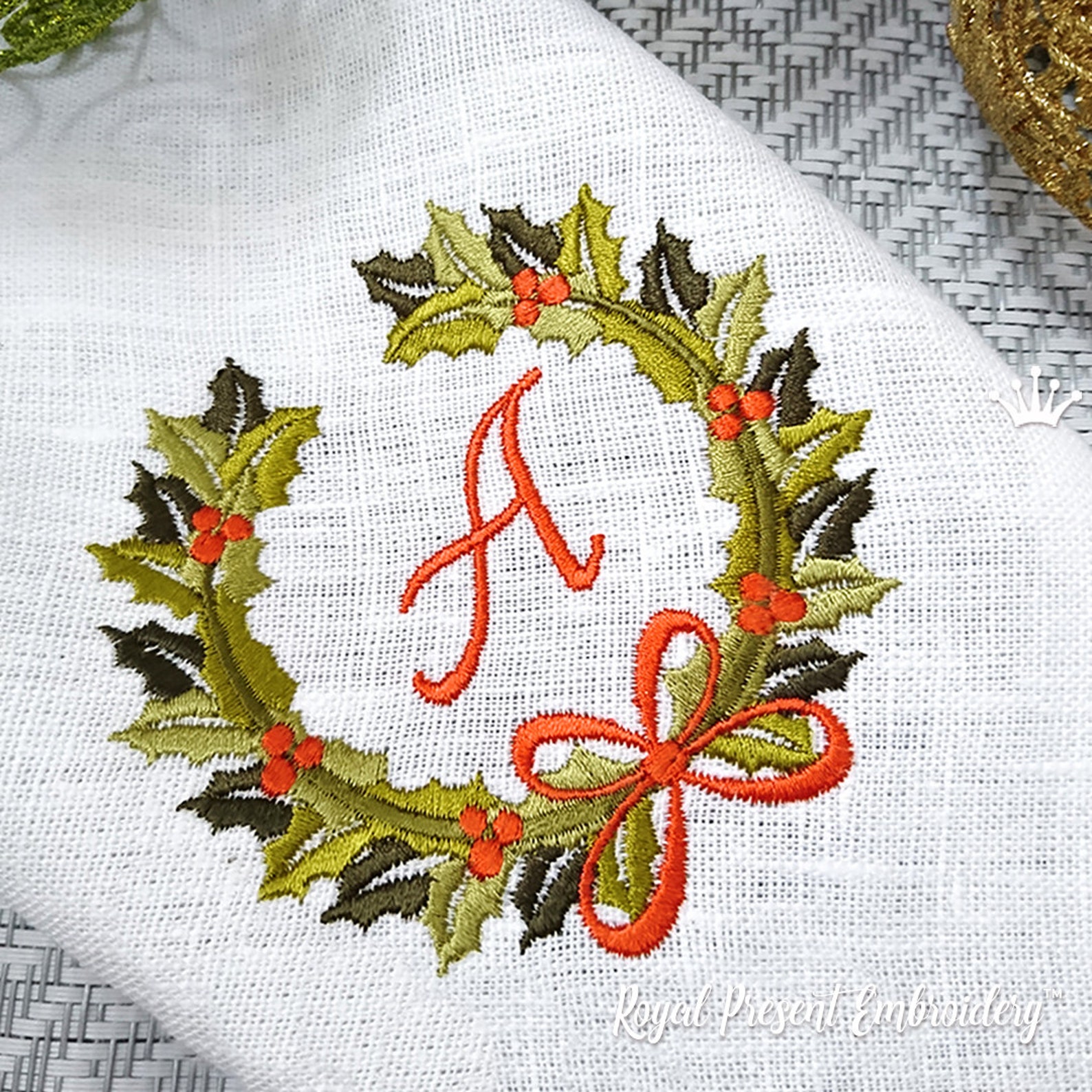 Machine Embroidery Design Christmas Monogram Blank - Etsy