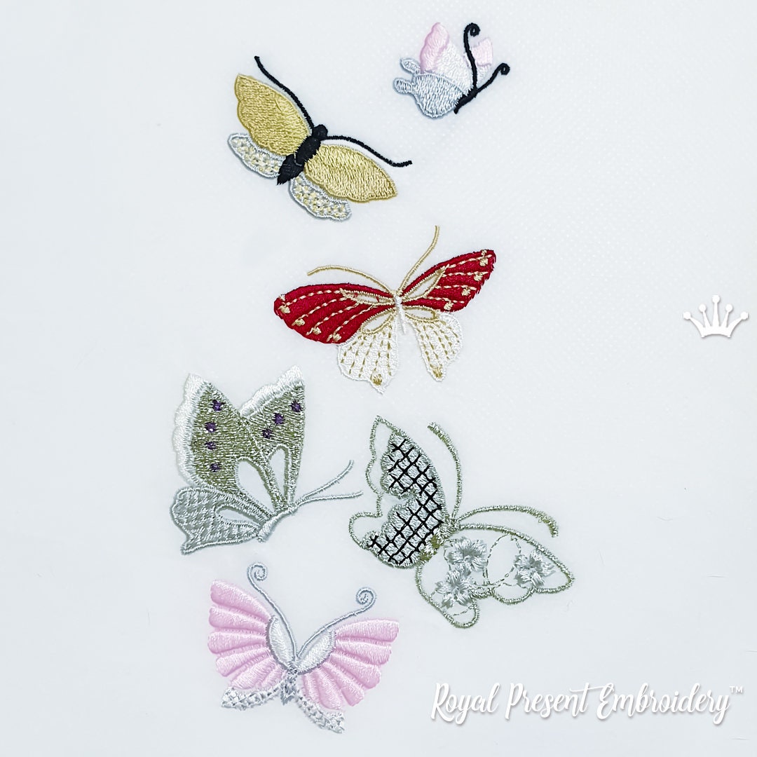 Butterflies Machine Embroidery Design - 2 Sizes - Etsy