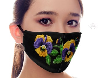 In the Hoop Face Mask Kitty Machine Embroidery Design | Etsy