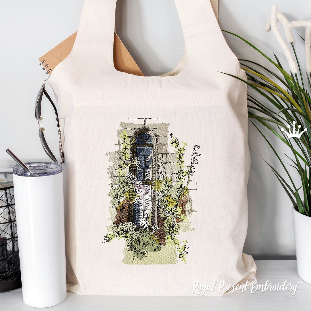 Sketch Old Window Machine Embroidery Design 6 Sizes - Etsy