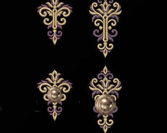 Baroque Buttonholes Embroidery Designs | Etsy