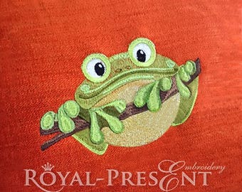 Ornamental Frog Machine Embroidery Design 5 Sizes | Etsy