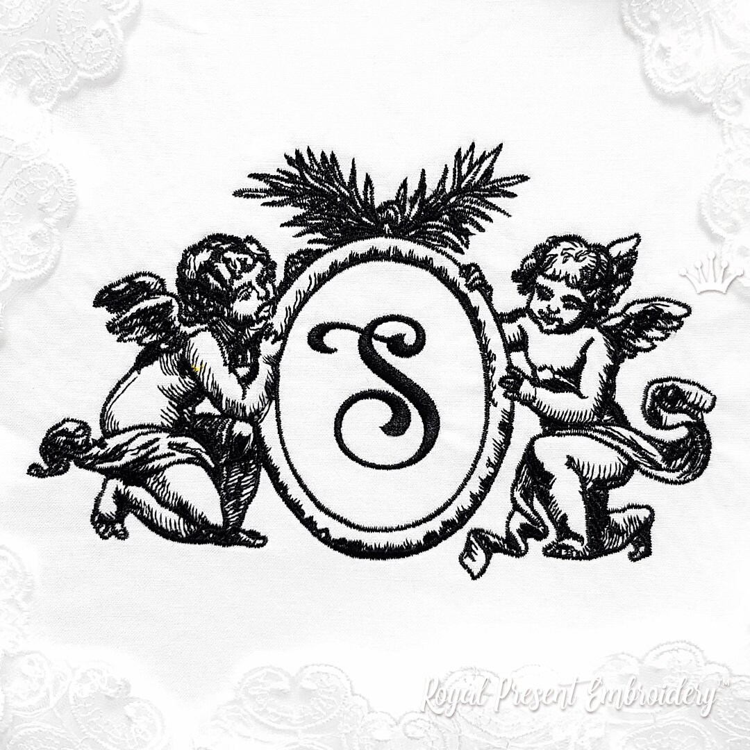 Baroque Angels Frame Machine Embroidery Design - 7 Sizes - Etsy