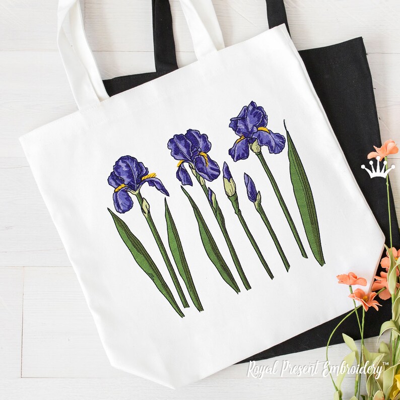 Irises Large Machine Embroidery Designs Set - 3 Sizes - Etsy