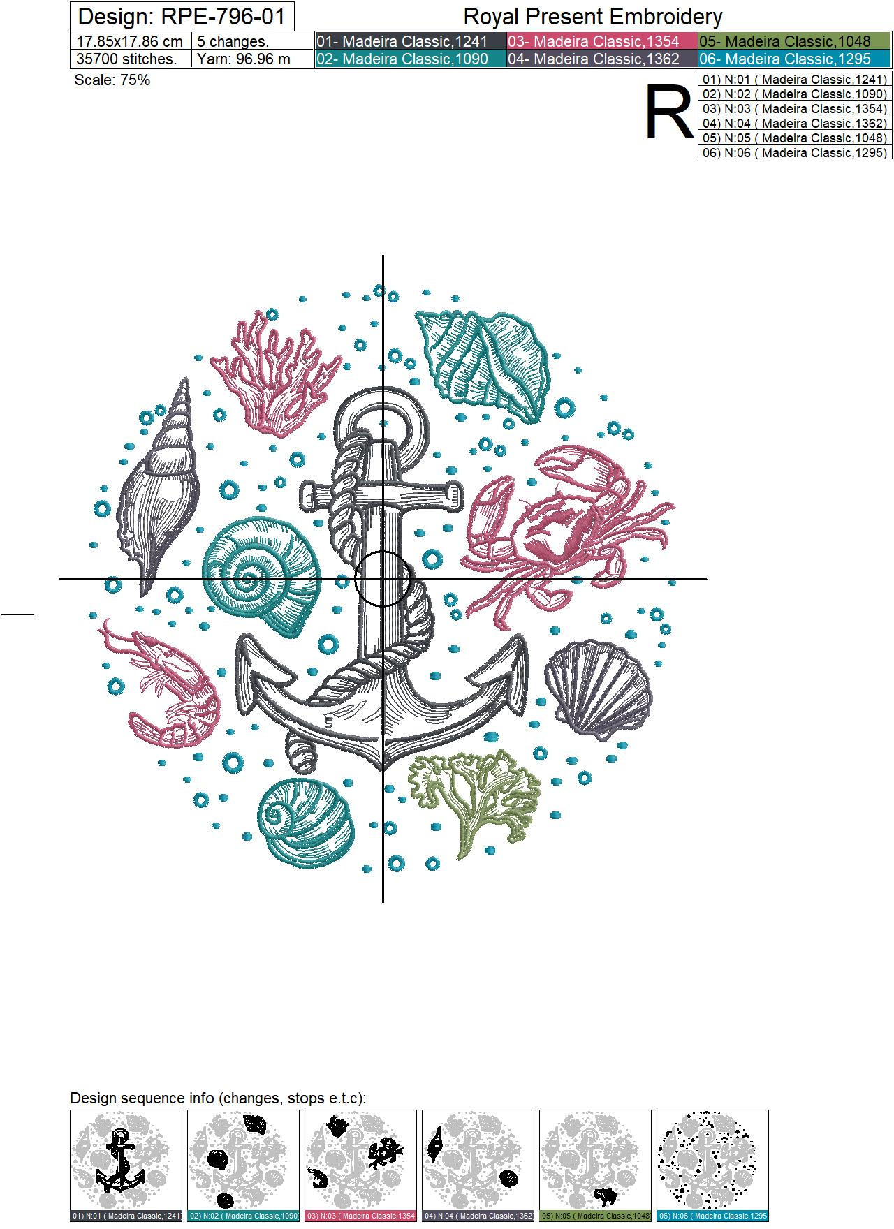 Machine Embroidery Designs Shrimp Seashell Coral Crab - Etsy