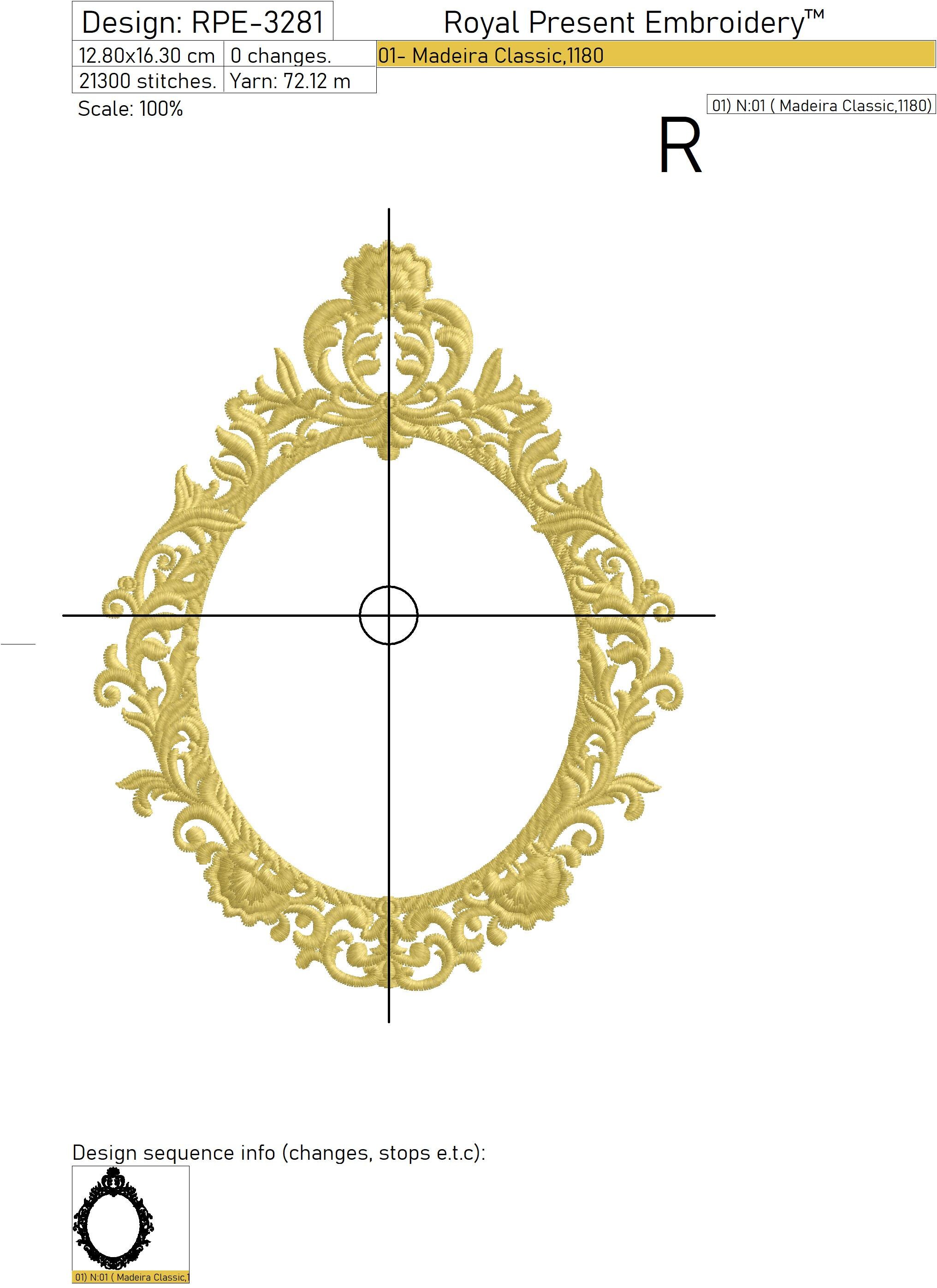 Classic Monogram Frame Machine Embroidery Design 2 Sizes - Etsy