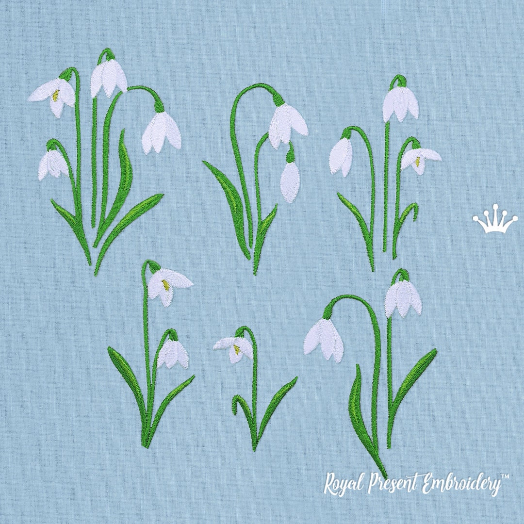 Spring Snowdrops Machine Embroidery Designs - 6 in 1 - Etsy