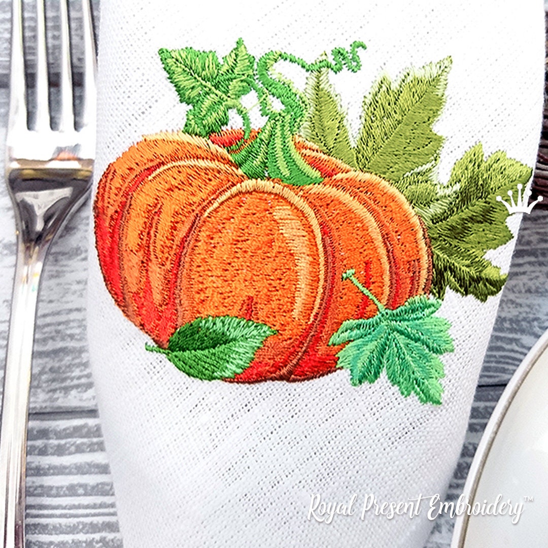 Machine Embroidery Design Fall PUMPKIN - Etsy