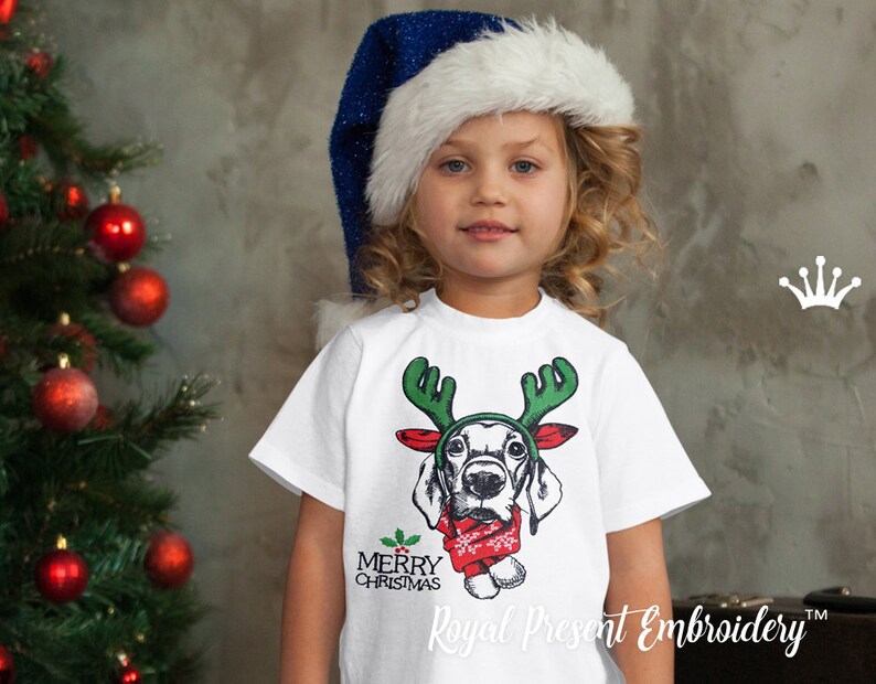 Christmas Labrador Retriever Head Machine Embroidery Design | Etsy