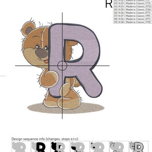 Teddy Bear Letter R Machine Embroidery Design - 4 Sizes - Etsy