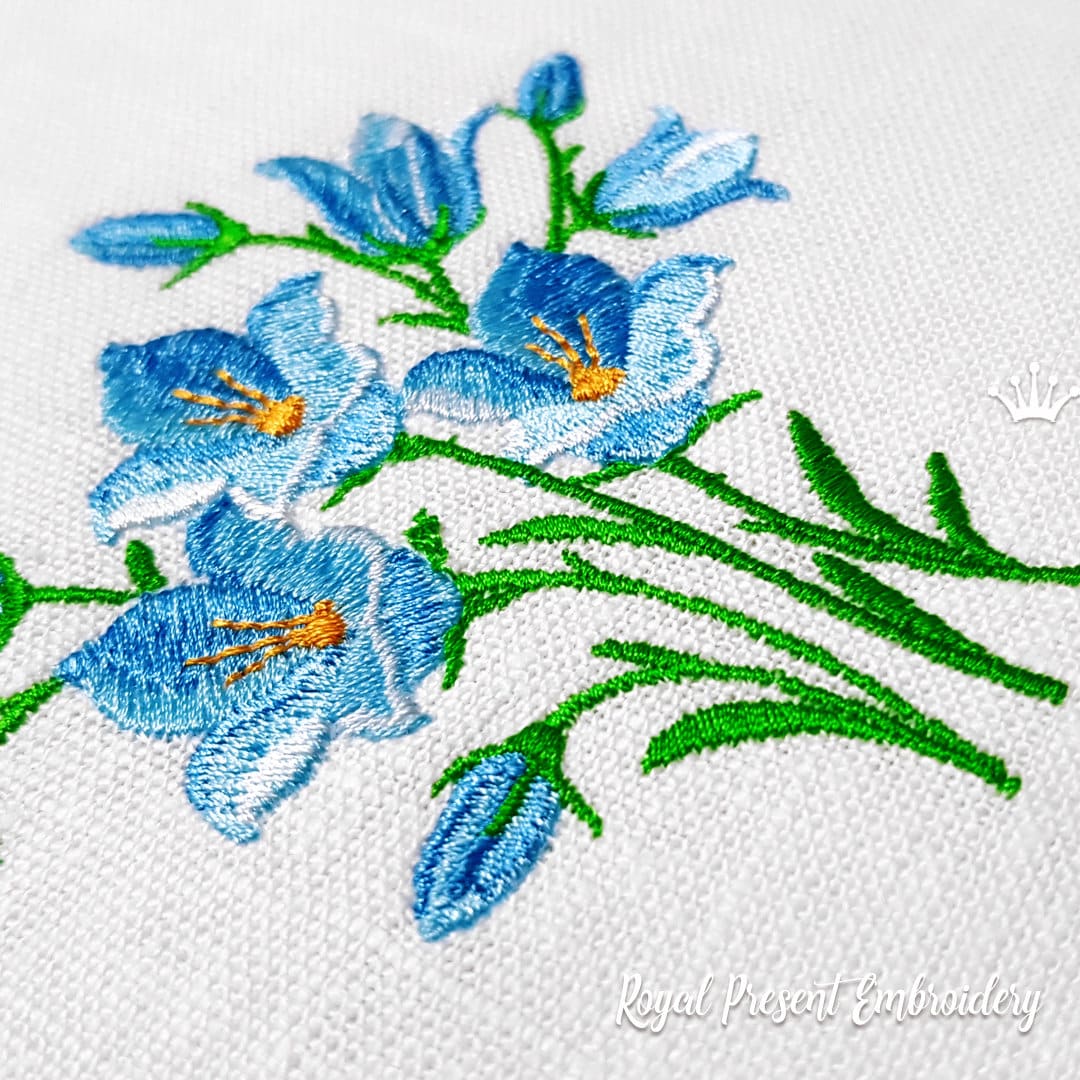 Blue Bluebell flowers Machine Embroidery Design 3 sizes | Etsy