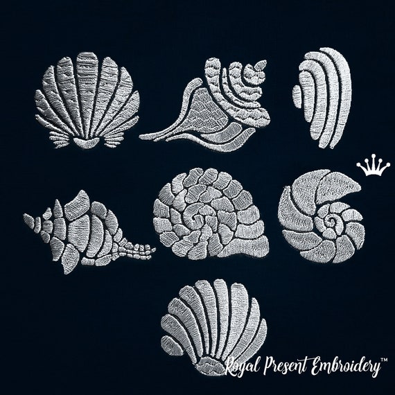 Mini Seashells Machine Embroidery Designs - Etsy
