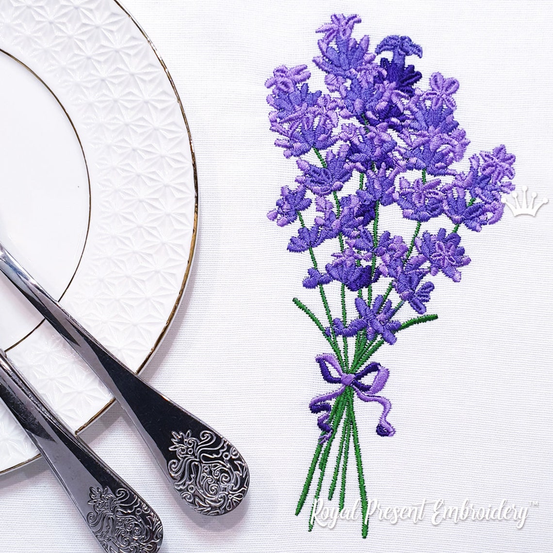 Fragrant Lavender Machine Embroidery Design 4 Sizes | Etsy