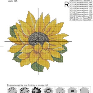 Sunflower Cross-stitch Machine Embroidery Design - Etsy