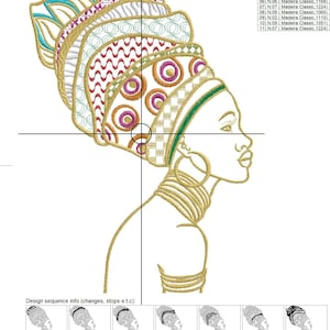 African Woman Machine Embroidery Design - 6 Sizes - Etsy