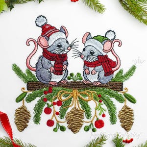 Winter Mice on a Branch Machine Embroidery Design - 4 Sizes - Etsy
