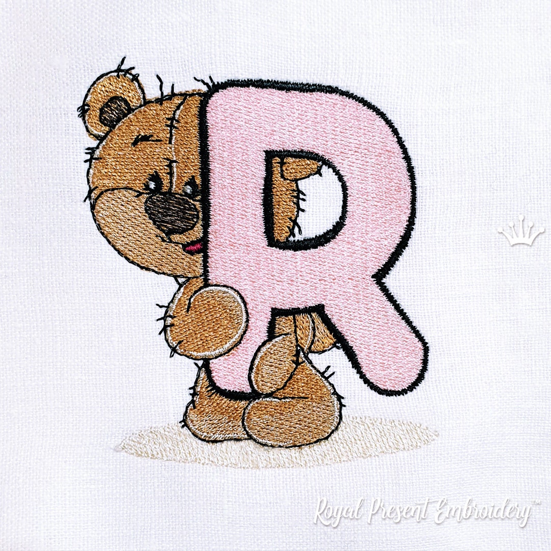 Teddy Bear Letter R Machine Embroidery Design 4 Sizes - Etsy UK