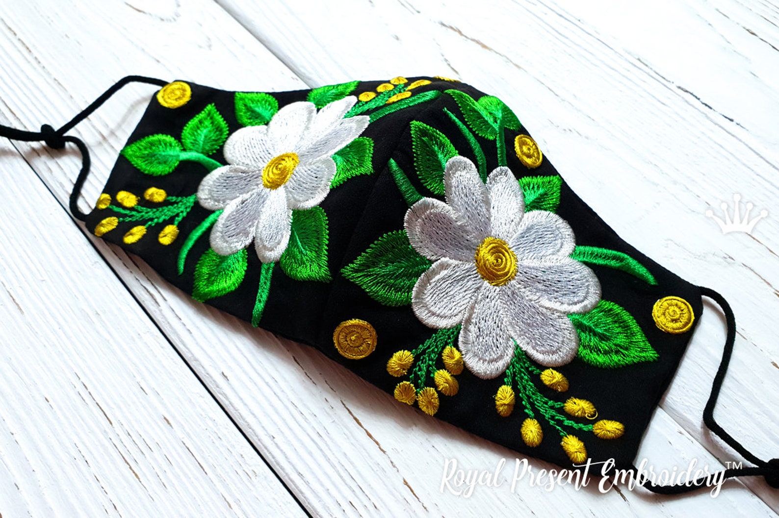 Daisies Face Mask for Teens and Adults Machine Embroidery Design - Etsy