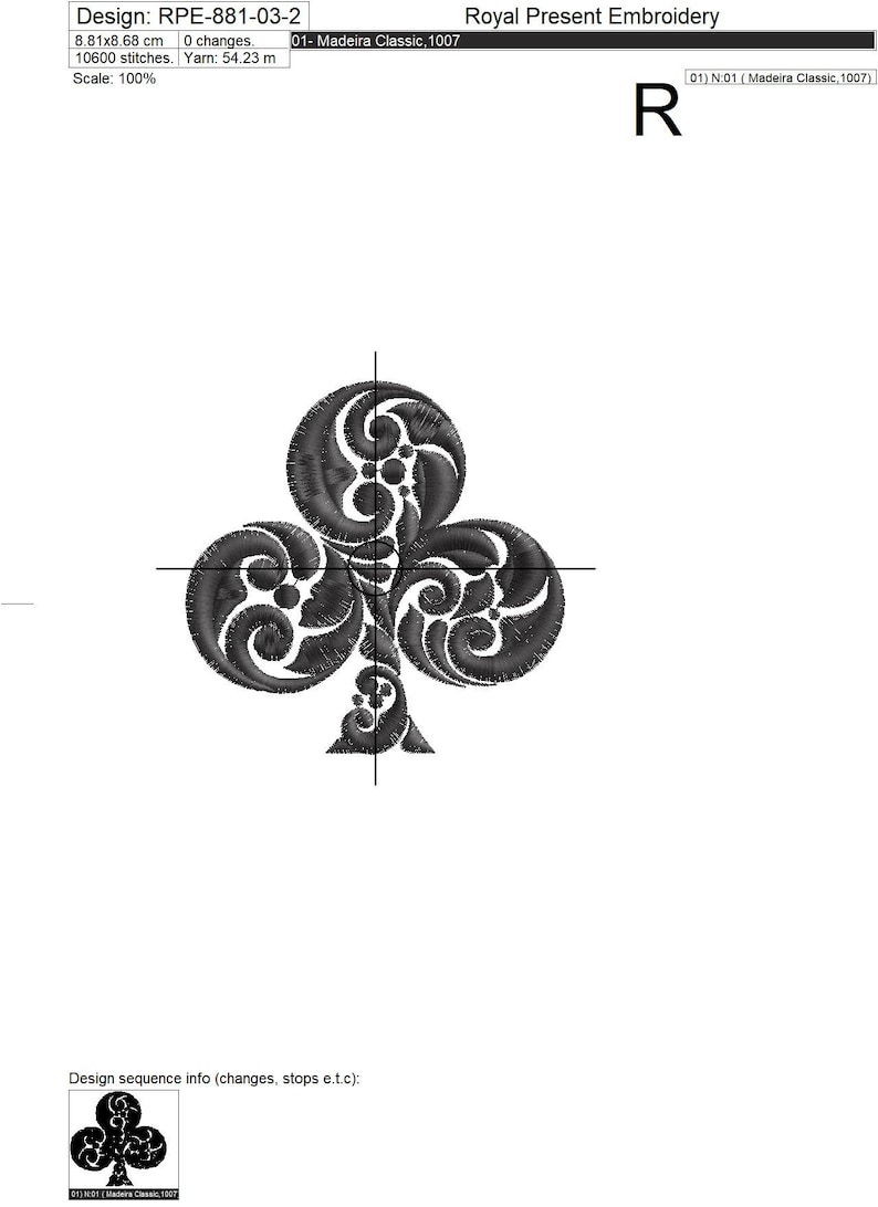 Playing Card Symbols Machine Embroidery Designs | Etsy