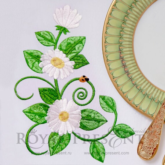 Craft Supplies & Tools Cute Ladybugs & Daisies Machine Embroidery ...