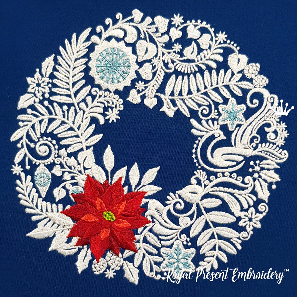 Machine Embroidery Design Christmas Wreath - 3 Sizes - Etsy