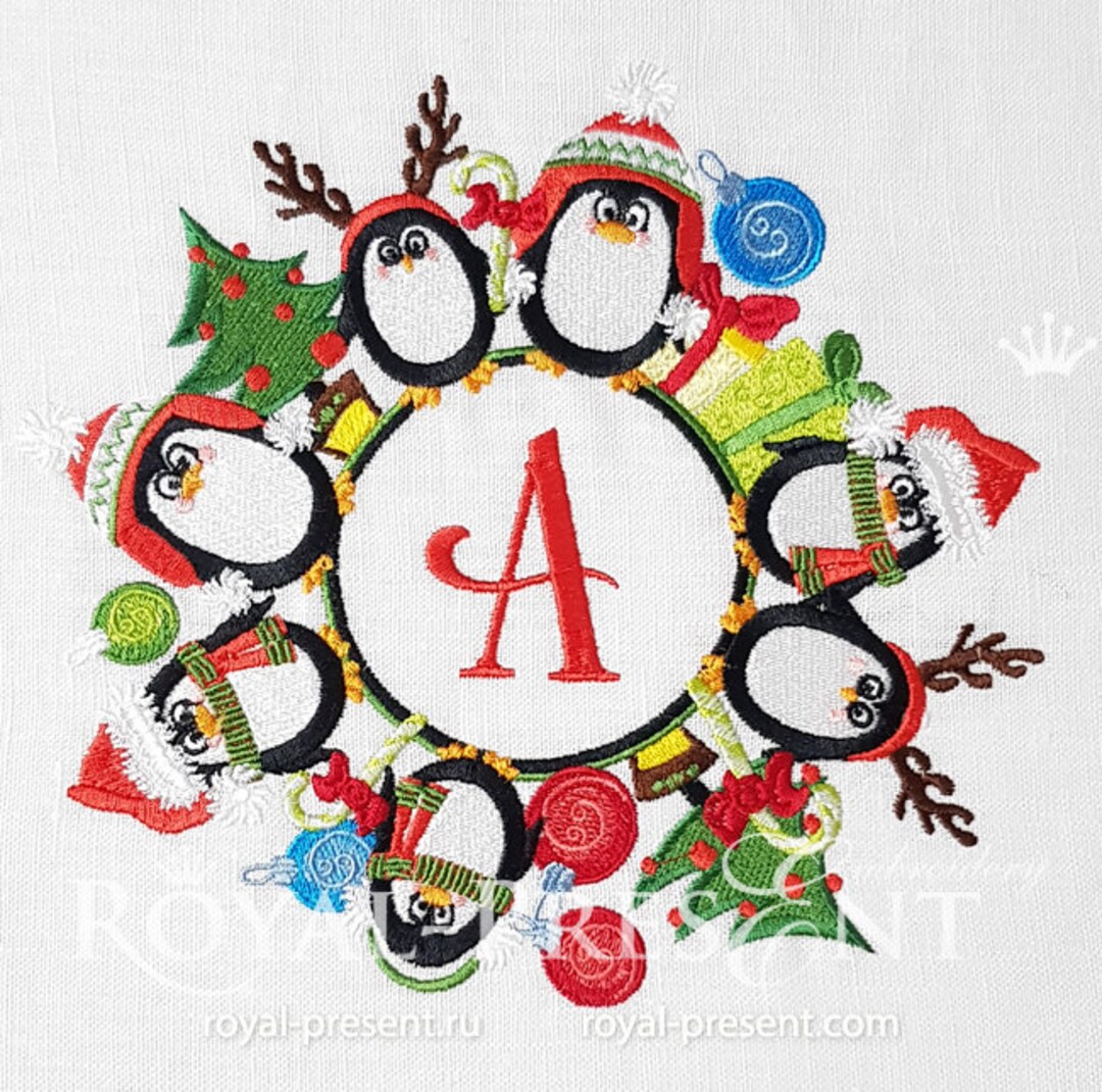 Penguins Frame Machine Embroidery Design 3 Sizes - Etsy