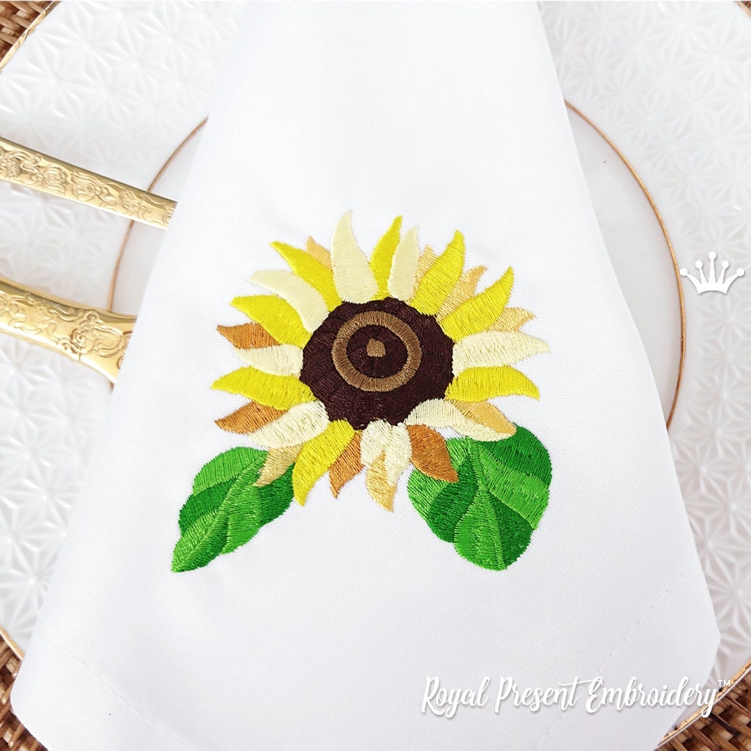 Machine Embroidery Design Sunflower - 2 Sizes - Etsy