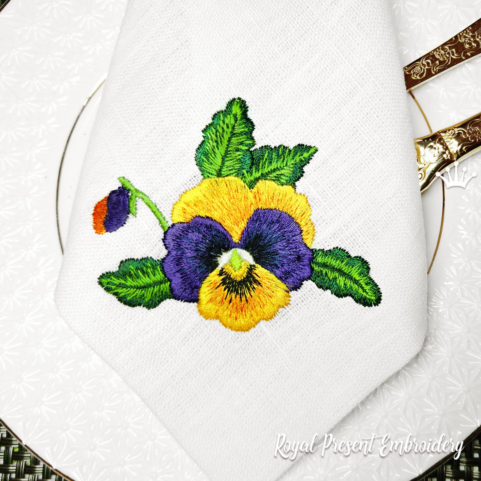 PANSY Machine Embroidery Design | Etsy
