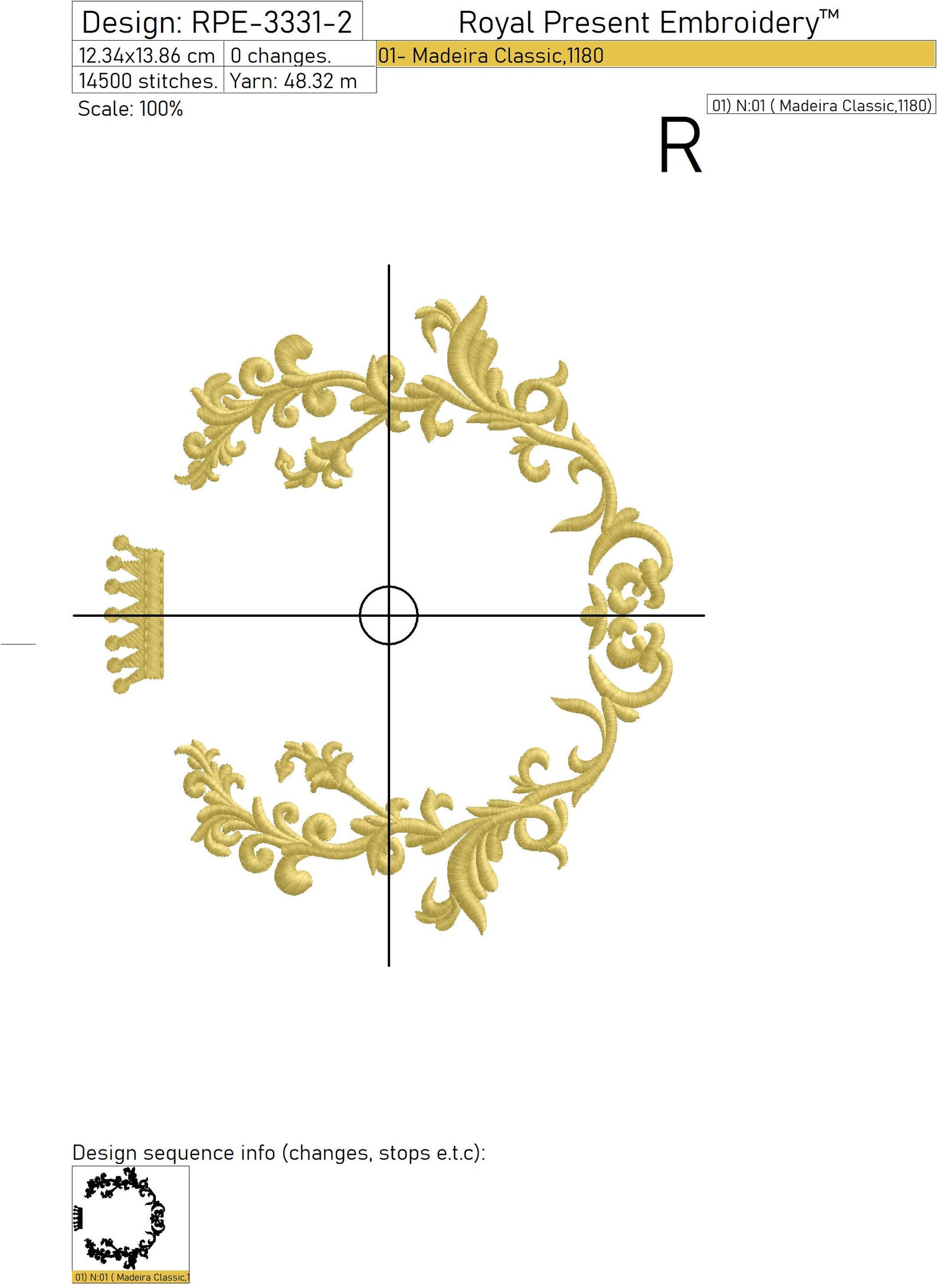 Beautiful Monogram Frame With Crown Machine Embroidery Design - Etsy