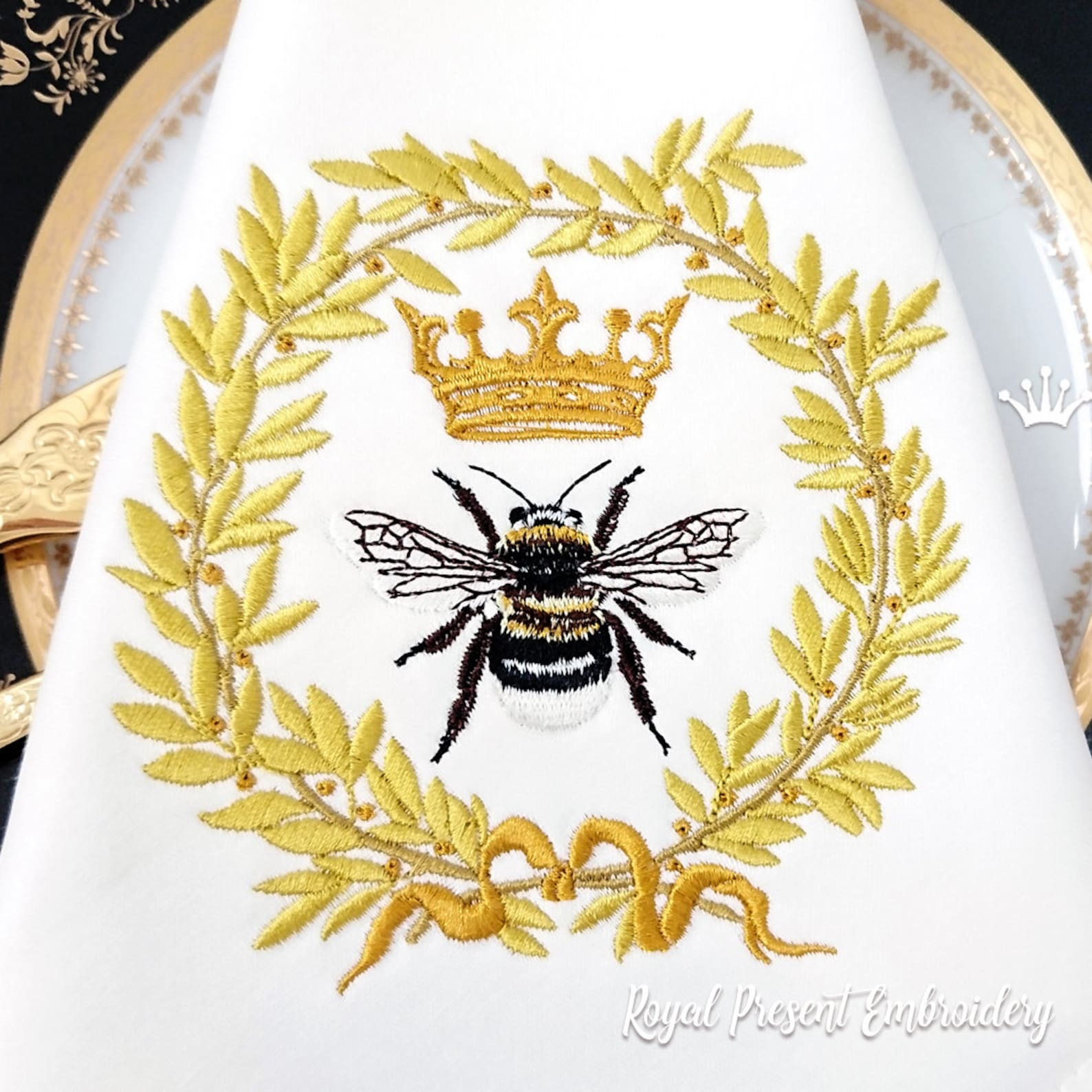 Machine Embroidery Design French Napoleonic Bee 3 sizes | Etsy