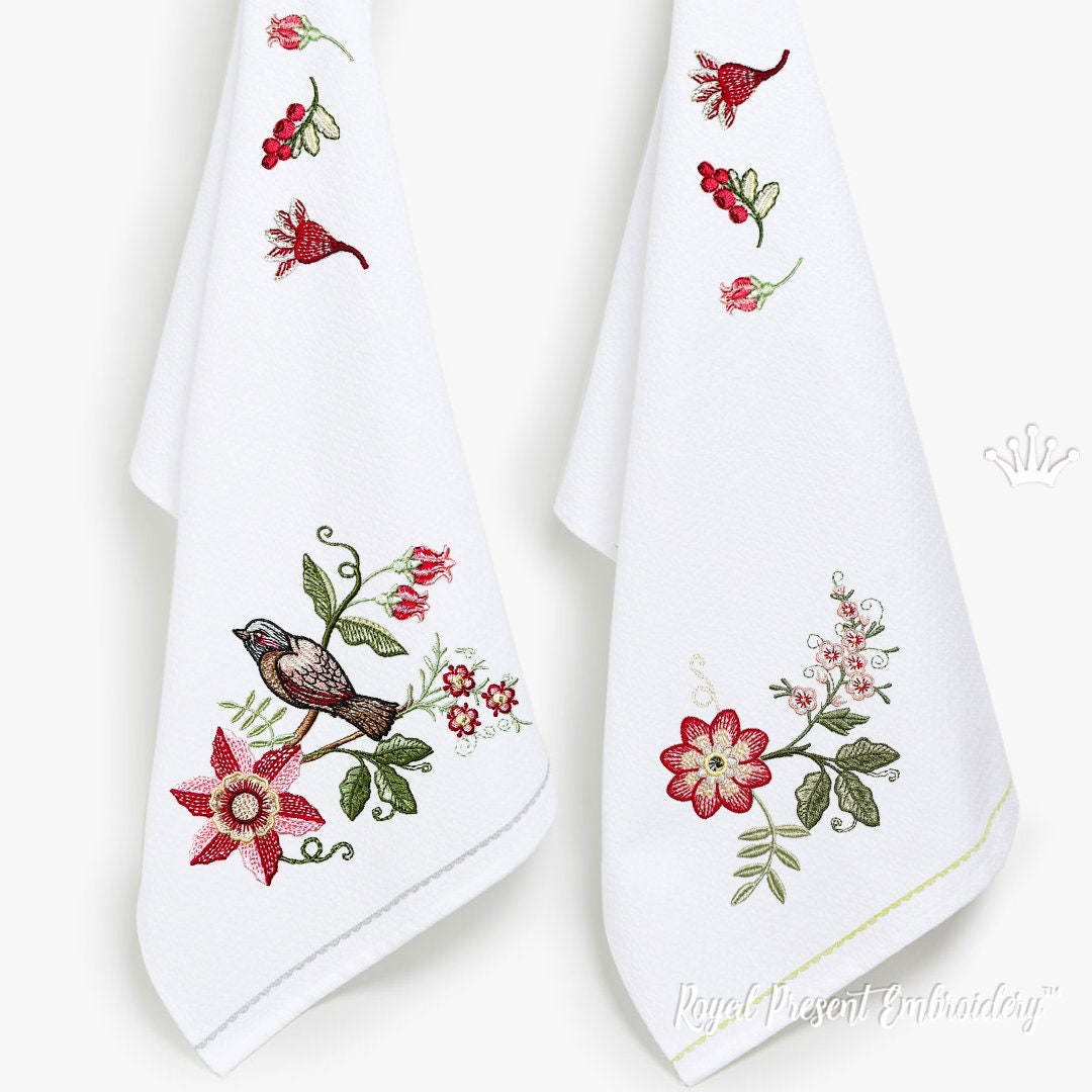 Jacobean Machine Embroidery Designs - 3 Sizes - Etsy