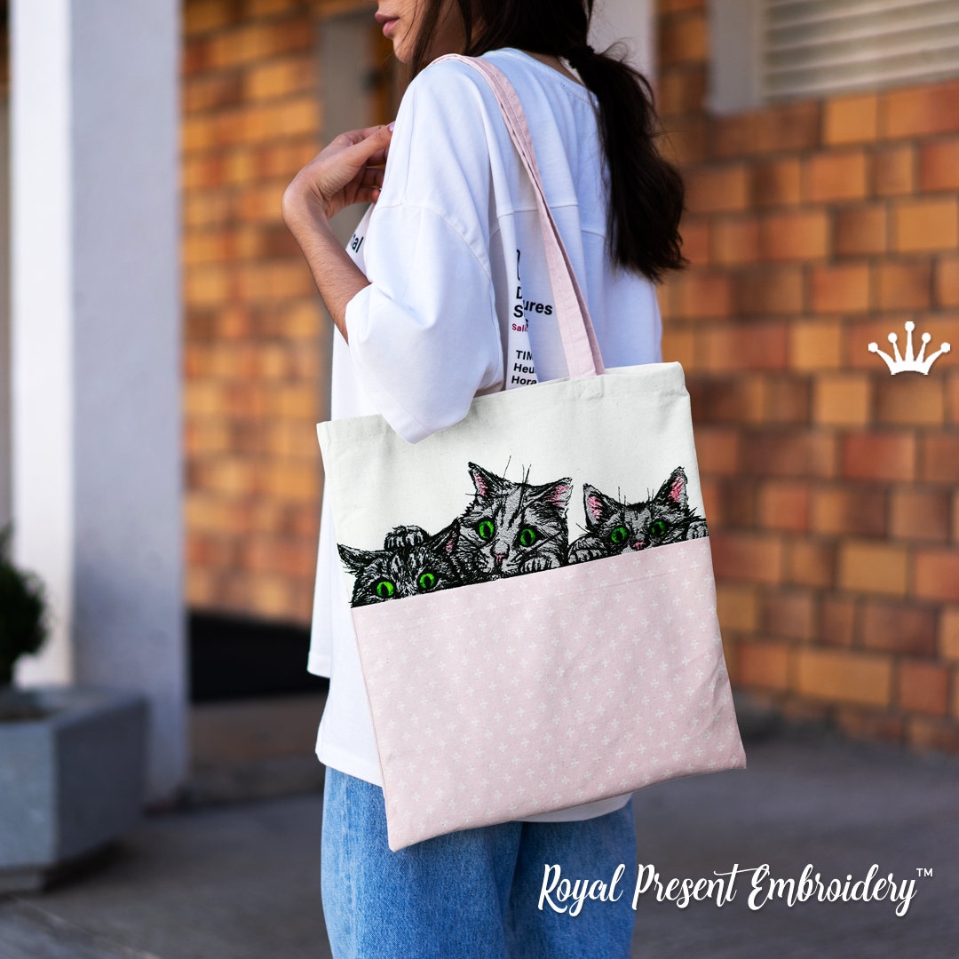 Three Cats Machine Embroidery Designs - 6 Sizes - Etsy