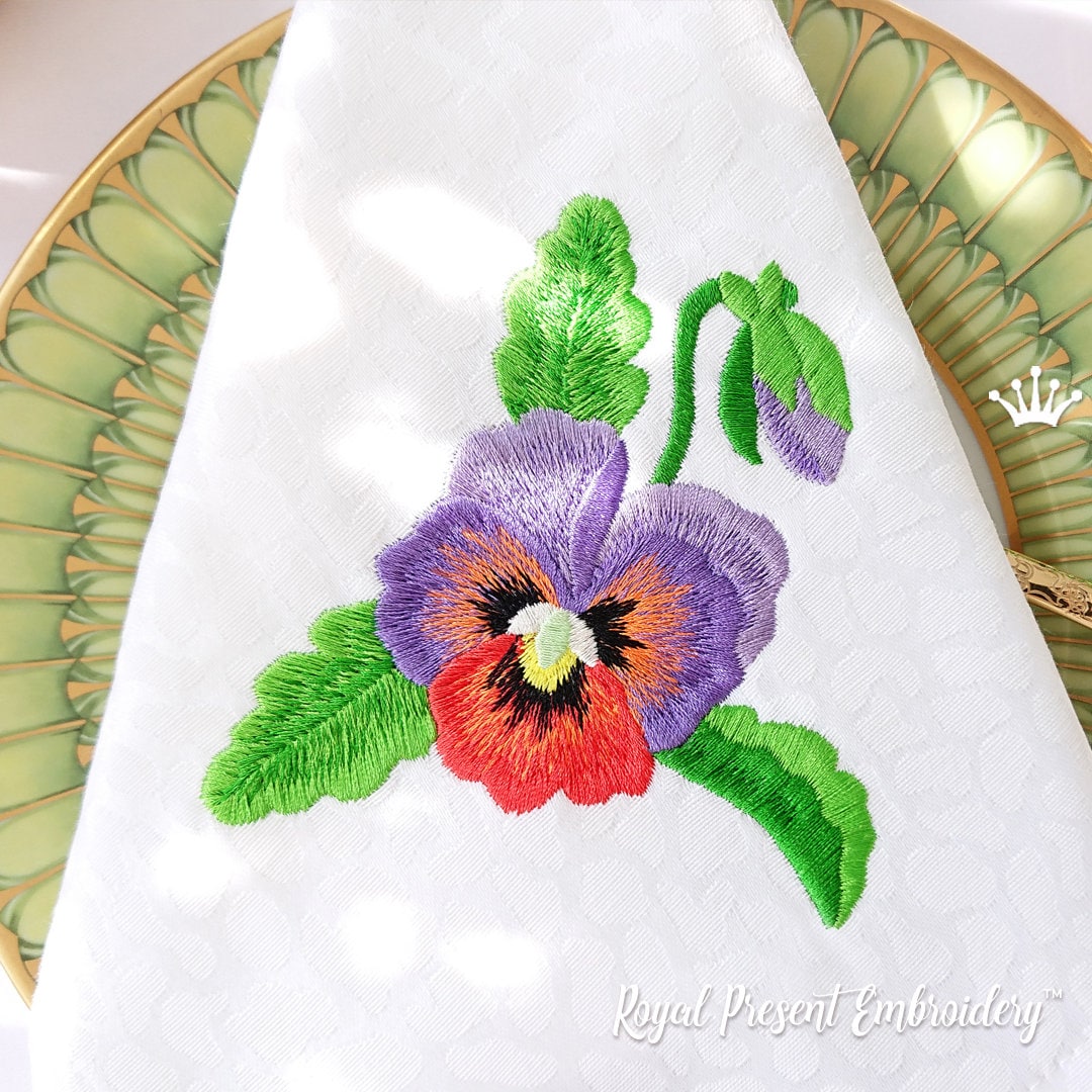 Machine Embroidery Design Pansy - Etsy