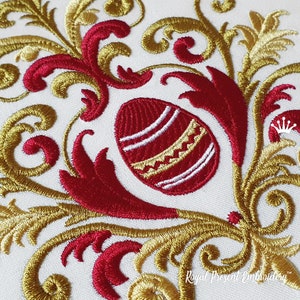 Baroque Easter Wreath With Egg Machine Embroidery Design - 2 Sizes - Etsy