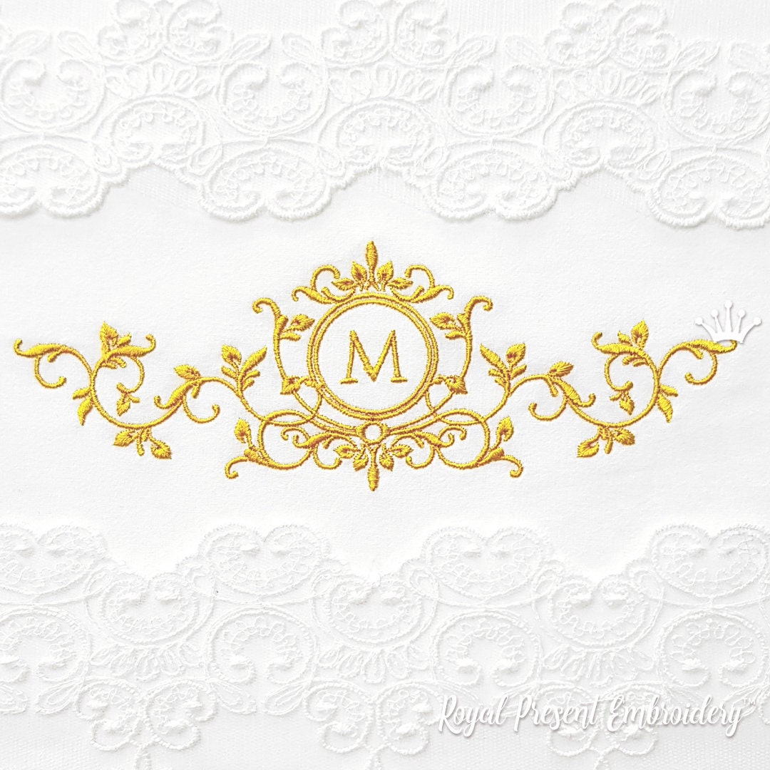 Graceful Monogram Blank Digital Embroidery Design - 4 Sizes - Etsy
