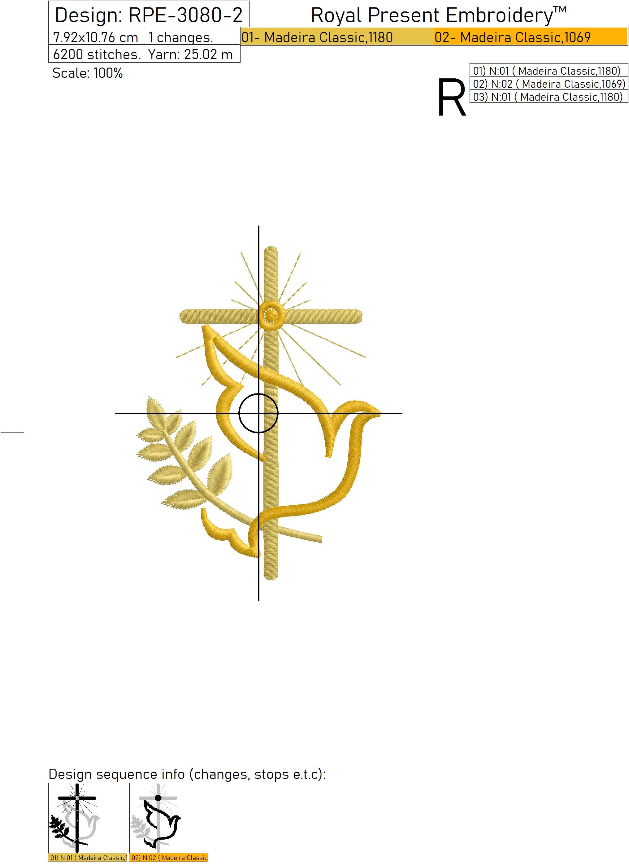 Cross With Dove Machine Embroidery Design 3 Sizes - Etsy