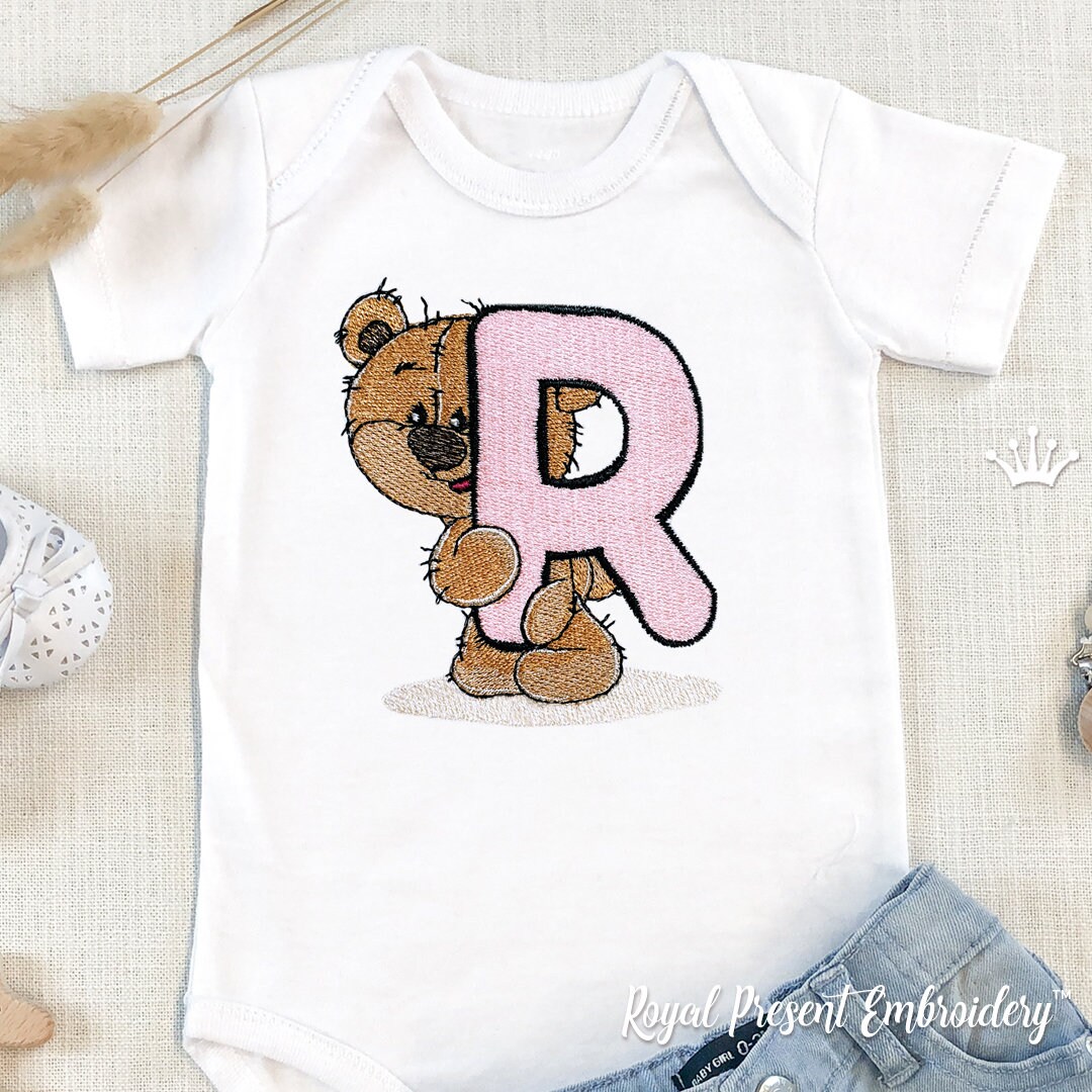 Teddy Bear Letter R Machine Embroidery Design - 4 Sizes - Etsy UK